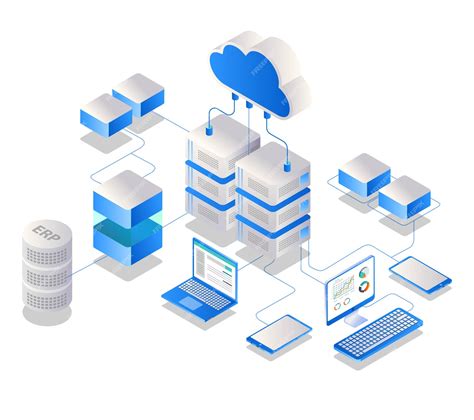 Cloud Server Analytics Premium Vector
