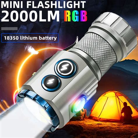 Powerful Mini Edc Led Flashlight Super Bright Keychain Light 2000lm Usb