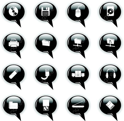 Tech Symbols Vector Png Images Tech Bubble Design Black Symbol Clean