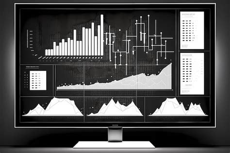 Premium Ai Image Computer Screen Displaying Multiple Financial Reports And Graphs And Pie For