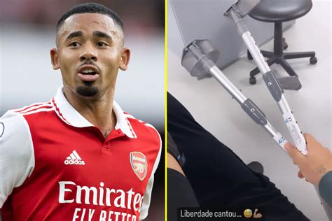Gabriel Jesus Reveals He Is No Longer Using Crutches As Arsenal Fans