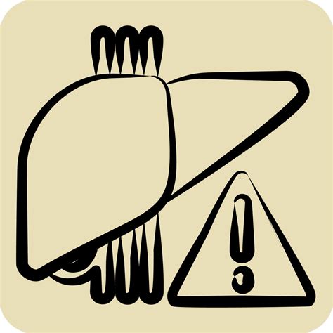 Icon Liver Problem Related To Hepatologist Symbol Hand Drawn Style