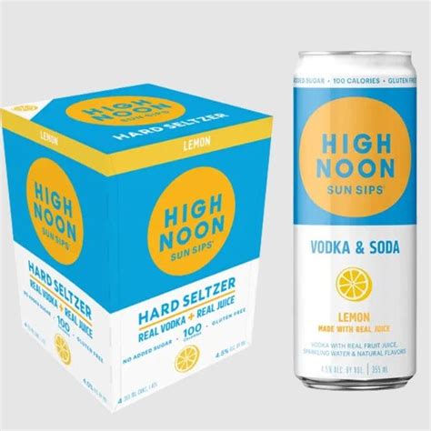 High Noon Lemon Vodka Hard Seltzer 4x12oz Cans
