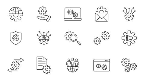 Premium Vector Setup And Setting Thin Line Icons For Website Marketing Design Vector Illustration