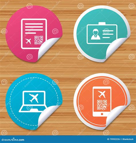 Qr Scan Code Icon Boarding Pass Flight Sign Stock Vector Qr Scan Code Icon Boarding Pass Flight Sign Stock Vector