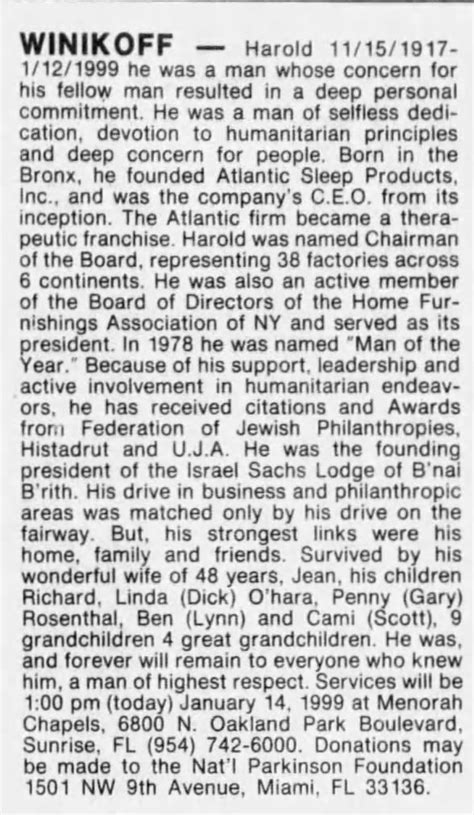 Harold Winikoff 1917 1999 Find A Grave äreminne