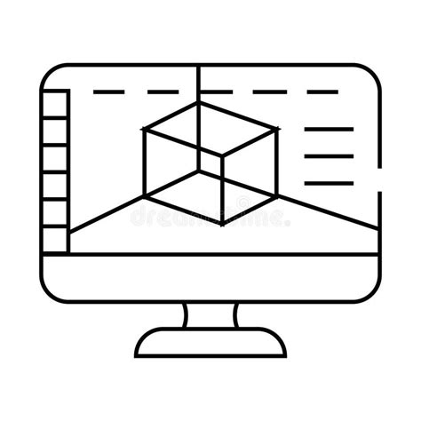 Software Erp Line Icon Vector Illustration Stock Vector Illustration Of Planning Processing