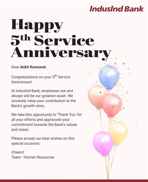 I Am Happy To Share I Have Completed 5th Years In Indusind Bank 🤗🤗🤗 Ankit Kumawat