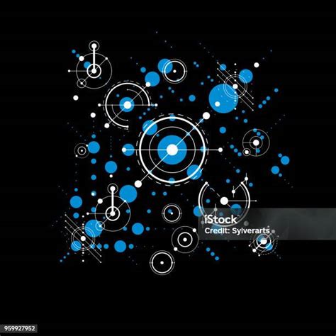 바우하우스 미술 구성 원형 및 격자 장식 모듈형 벡터 벽지 레트로 스타일 패턴 책자 표지 템플릿으로 사용 하기 위해 그래픽 배경