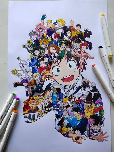 My Hero Academia Fanart On A2 Paper Took Me 20 Days To Complete It
