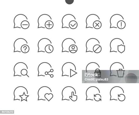 메시지 Ui 픽셀 완벽 잘 만들어진 벡터 선 아이콘 48 X 48 24 X 24 그리드 웹 그래픽 및 편집 가능한 획 애플 리 케이 션에 대 한 준비 간단한 최소한의 그림
