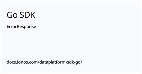 Errorresponse Go Sdk
