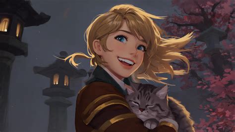 Обои на рабочий стол коты девушки позируют фотографу утром · 1920x1080 Full Hd бесплатная