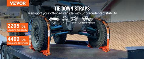 Vevor Wheel Chock Tie Down Kit 2 X 96 Tie Down Strap Kit Heavy Duty Trailer Tie Down System