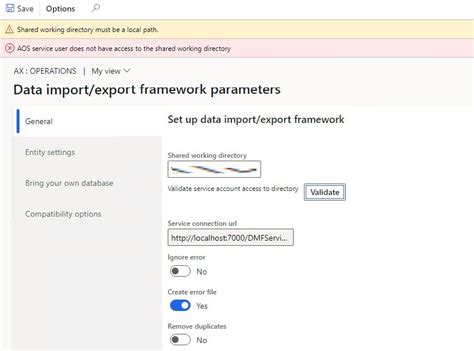 Data Importexport Framework Parameters Directory Does Not Exist In D365fo Monsieur