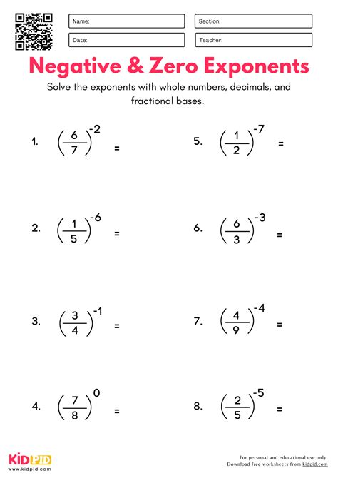Free Printable Exponent Worksheets For 5th Grade