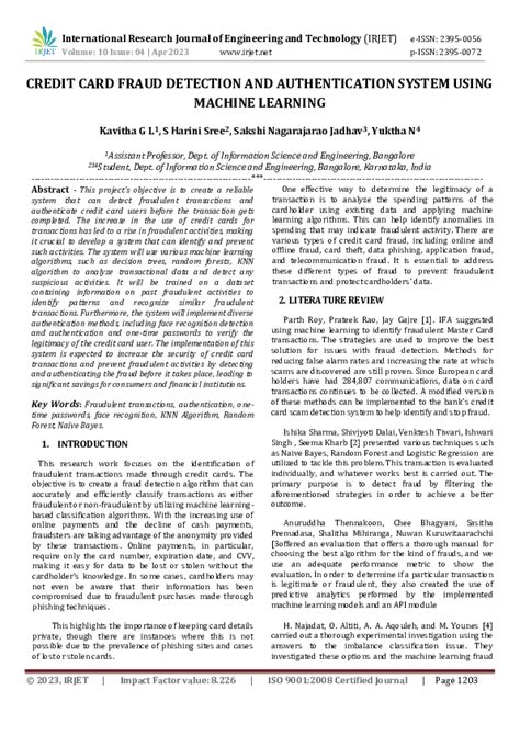 Pdf Credit Card Fraud Detection And Authentication System Using
