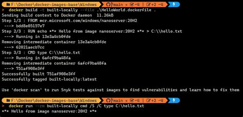 az acr run platform windows access is denied during dockerfile run creating c hello txt file