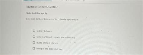 Solved Multiple Select Questionselect All That Applyselect