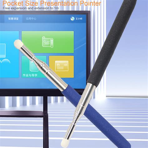 Naierhg 1m Pointer Pen Telescopic Felt Nib Hand Lanyard Stainless Steel