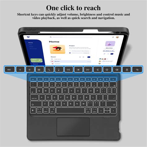 Goojodoq Keyboard With Removeable Case Bluetooth Backlit Trackpad Keyboard For Gen 7 8 9 10 2