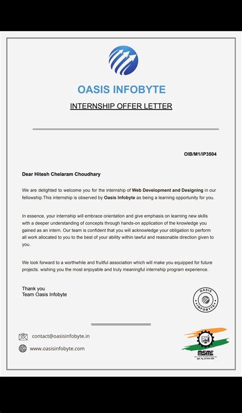 hitesh choudhary on linkedin oasisinfobyte team opportunity webdevelopment internship