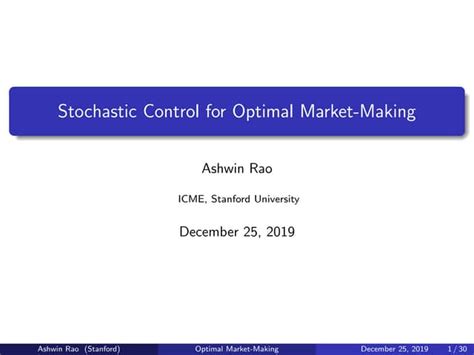 Stochastic Controlreinforcement Learning For Optimal Market Making