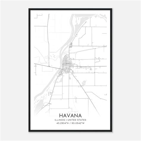 Havana Illinois Map Poster Modern Home Decor Wall Art Print Custom