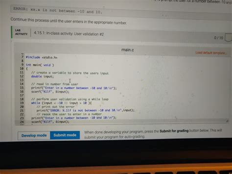 Solved 4 15 In Class Activity User Validation 2 Loops Are