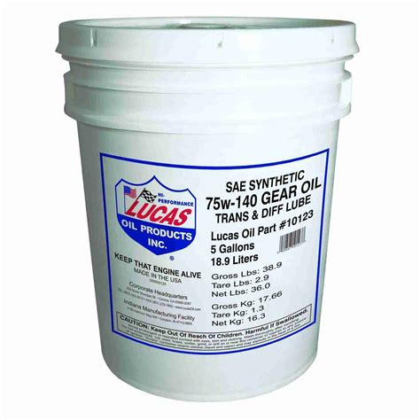 Lucas Oil Products Synthetic Sae 75w 140 Trans And Diff Lube Tiger
