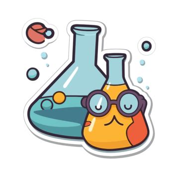 Dos Botellas De Química Con Un Personaje De Dibujos Animados Vector Png