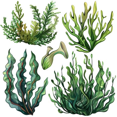 A Drawing Of Seaweeds And Seaweed Premium Ai Generated Vector
