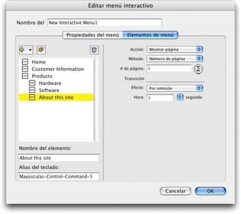 Creación de un menú interactivo QuarkXpress