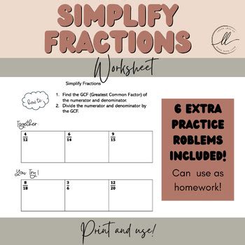 Simplify Fractions By LeeshLoveCo TPT