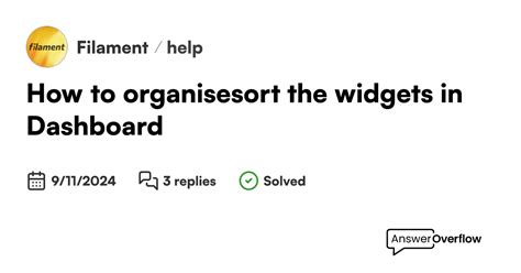 How To Organisesort The Widgets In Dashboard Filament