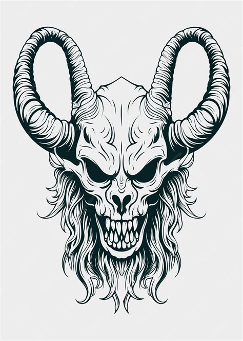 Premium Vector Monochrome Vector Illustration Of A Monster Or