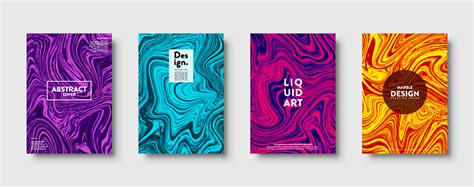 다채로운 추상 기하학적 배경 액체 동적 안감 그라데이션 파도 유체 대리석 질감 현대적인 커버 세트 Eps10 벡터 3차원 형태에 대한 스톡 벡터 아트 및 기타 이미지