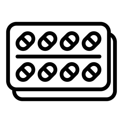 Health Pills Icon Outline Vector Capsule Drug 15659445 Vector Art At