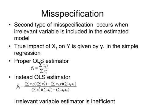 Ppt Misspecification Powerpoint Presentation Free Download Id1791405