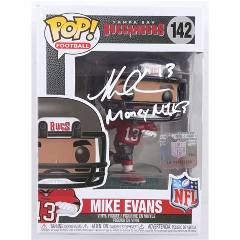 Mike Evans Signed Buccaneers 142 Funko Pop Vinyl Figure Inscribed Money Mike Beckett