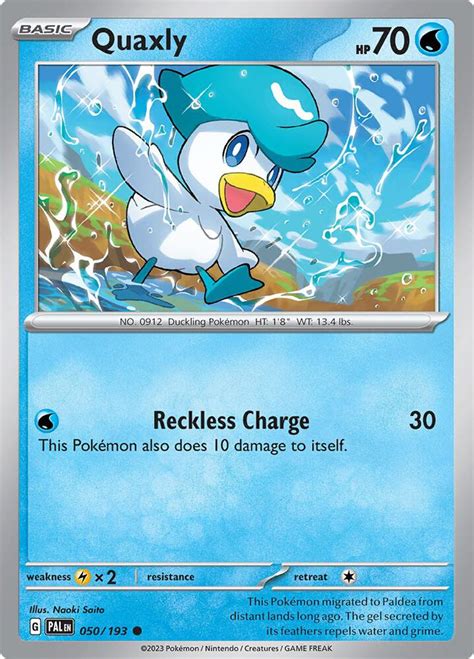 Quaxly 050 193 Sv02 Paldea Evolved Pokemon