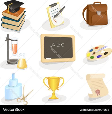 Education Icon Set Learning And School Vector Image