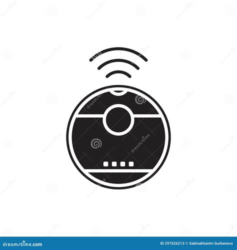 Robotic Vaccum Cleaner Glyph Icon Robotic Vaccum Cleaner Sign Stock Illustration Illustration