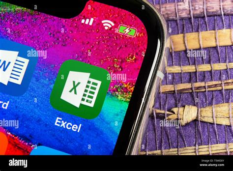 Helsinki Finland February 17 2019 Microsoft Excel Application Icon On Apple Iphone X Screen