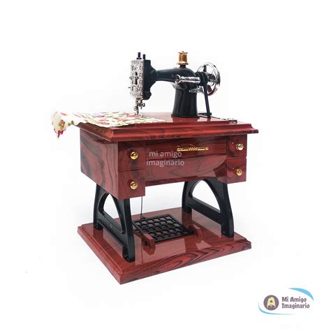 Máquina De Coser Mini Completa Caja Musical Alhajero Vintage Mi Amigo