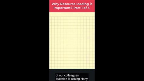 Why Resource Loading Is Important In Planning Part Of Youtube