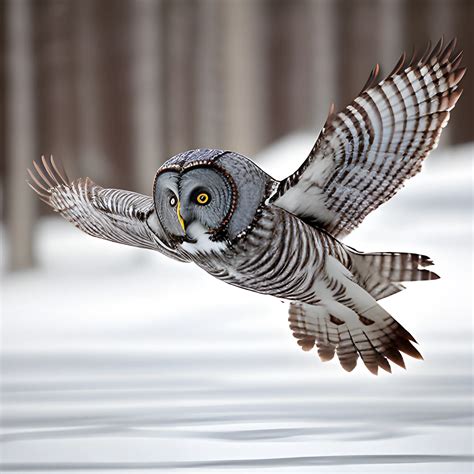 Gray Owl Flying Arthubai