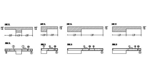 Different Wall Sections Design With Reinforcement Details In AutoCAD 2D