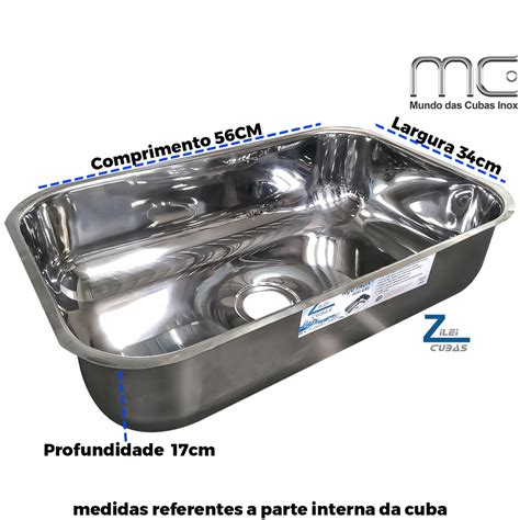 Cuba Pia Inox 56x34x17 430 Tecnocuba Escorrega O Preço