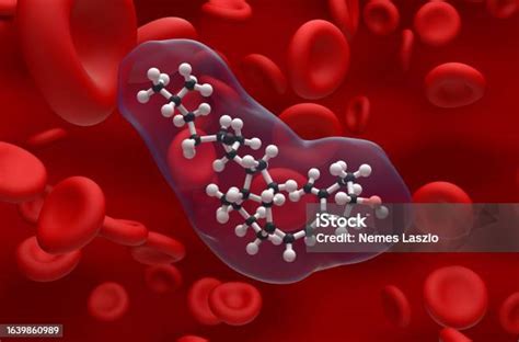 혈류의 비타민 D 구조 공과 막대기 근접 촬영 보기 3d 그림 개념에 대한 스톡 사진 및 기타 이미지 개념 건강관리와 의술 건강한 생활방식 Istock